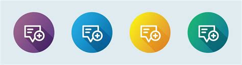Create Message Line Icon In Flat Design Style Chat Signs Vector