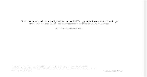 Pdf Structural Analysis And Cognitive Activity Pdf Dokumen Tips