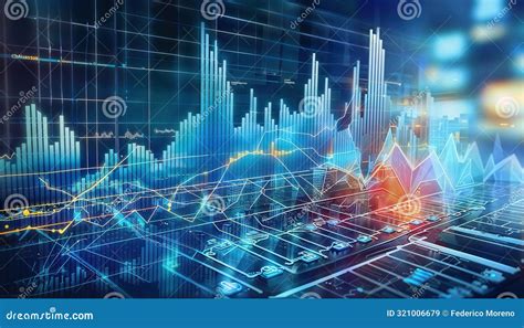 a computer screen shows a graph with many lines and numbers stock illustration illustration of