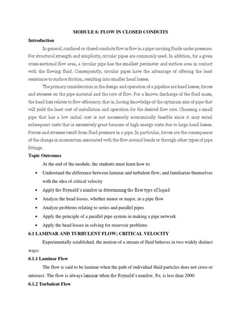 Module 61 62 Reynolds Number Pdf