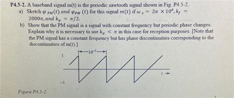 Solved P4 5 2 A Baseband Signal M T Is The Periodic Chegg Com