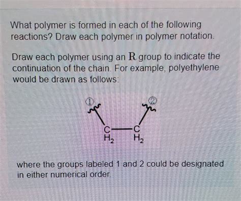 Solved What Polymer Is Formed In Each Of The Following