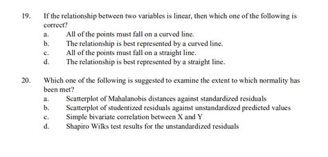 Solved A If The Relationship Between Two Variables Is Chegg