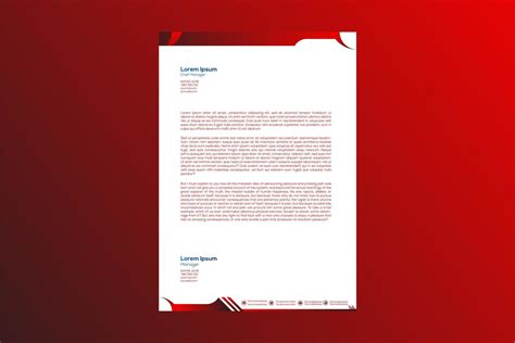 Red Header Letterhead Template 1214387 Vector Art At Vecteezy