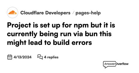 Project Is Set Up For Npm But It Is Currently Being Run Via Bun This