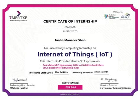 Taaha Shah On Linkedin Internship Iot Certificate Learning Skillsdevelopment Technology…