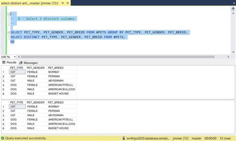 How To Select Only Distinct Rows In Sql Templates Sample Printables