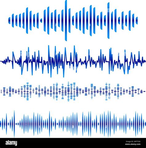 Abstract Music Waves Set Blue Audio Soundtrack Musical Vibrations