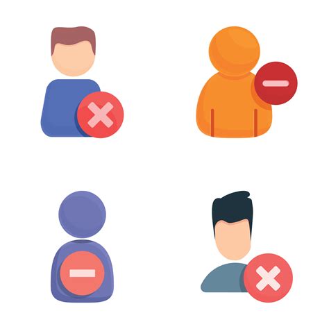 Remove User Icons Set Cartoon Account Cannot Be Accessed Or Used 47051690 Vector Art At Vecteezy