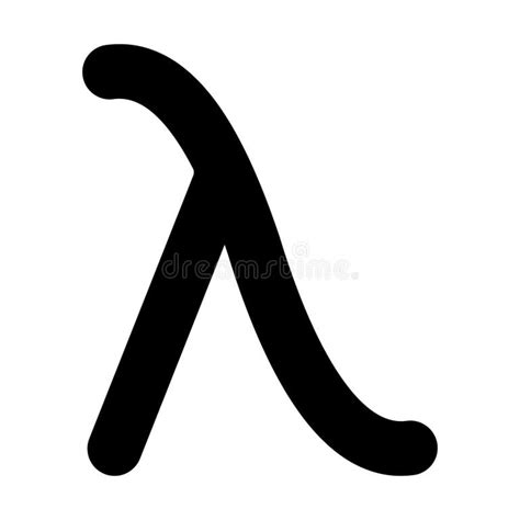 Greek Letter Lambda Symbol Minimalistic Black Icon On White Background