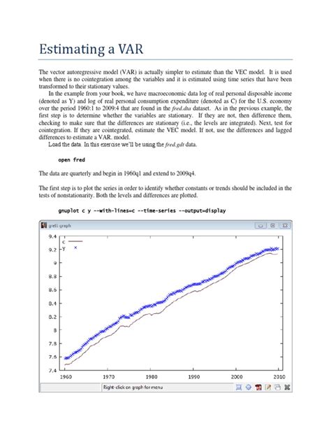 Estimating A Var Gretl Pdf Vector Autoregression Akaike