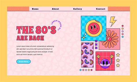 손으로 그린 복고풍 방문 페이지 디자인 무료 벡터