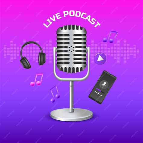 Premium Vector Realistic Podcast Illustration