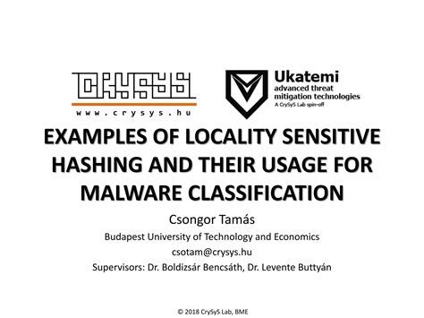 Csongor Tamás Examples Of Locality Sensitive Hashing And Their Usage