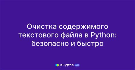 Очистка содержимого текстового файла в Python безопасно и быстро
