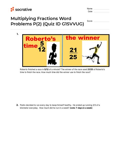 Multiplying Fractions Word Problems