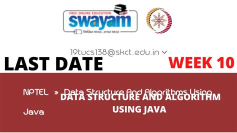 Nptel Data Structure And Algorithms Using Java Week 10 Quiz Assignment