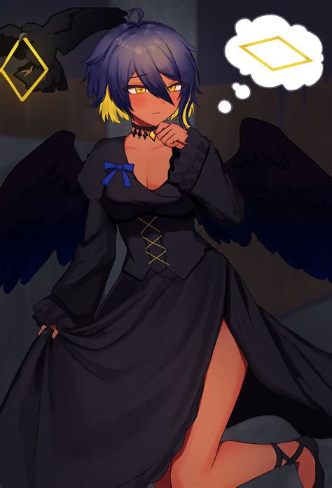 Agamemega Agame San Agamemega Original Absurdres Highres 1girl Angel Wings Arm Up Bird