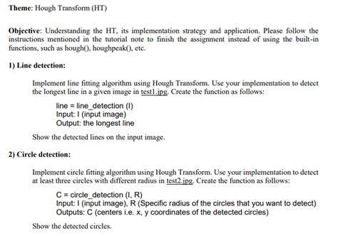 Solved Theme Hough Transform HT Objective Understanding Chegg Com