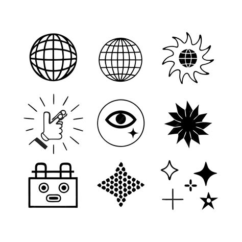 Premium Vector Monochrome Y2k Minimalistic Black And White Icon