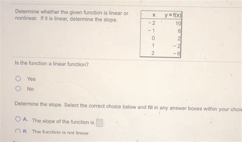 solved determine whether the given function is linear or