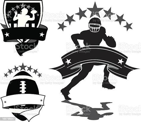 축구 아이콘quarterback 볼 및 배너 공 스포츠 장비에 대한 스톡 벡터 아트 및 기타 이미지 공 스포츠 장비 모자류 미식 축구 Istock
