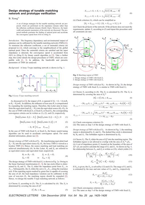 pdf design strategy of tunable matching network and prototype