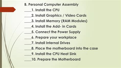 Computer Assembly And Dissassembly Css Pptx