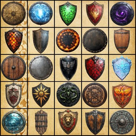 75 Fantasy Shields Cliparts Commercial Use Dnd Rpg Png Collection