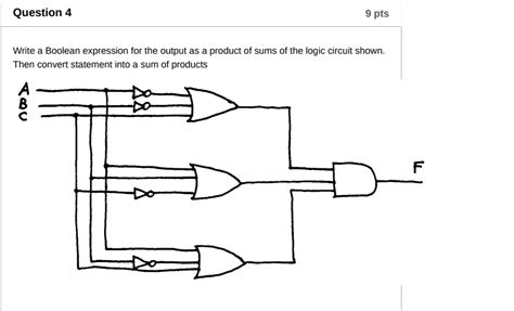 Solved Question 4 9 Pts Write A Boolean Expression For The