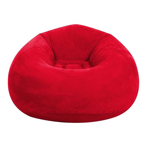 Patlollav Red Collapsible Bean Bag Chair Sofa Lounger Flocking Pvc