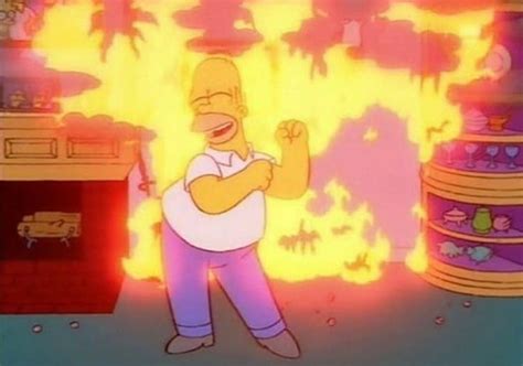 Homer Simpson Dancing In Fire Immagini Divertenti Meme Divertente