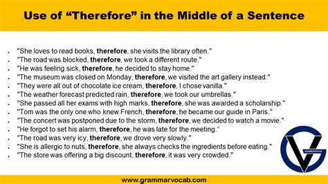 Using Therefore In A Sentence Examples 3 Ways To Use Subject Verb