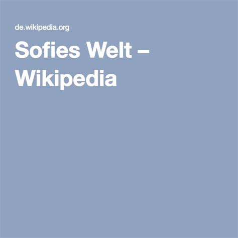 Sofies Welt | Sofies welt