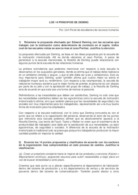 Pdf Los 14 Principios De Deming