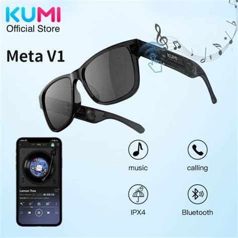 Kumi Meta V1 Smart Glasses Polarized Sunglasses Bluetooth Glasses Ipx4