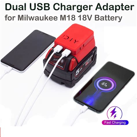 듀얼 Usb 전원 휴대폰 충전기 18v 리튬 배터리 어댑터 전원 충전기 어댑터 전동 공구 액세서리 Aliexpress