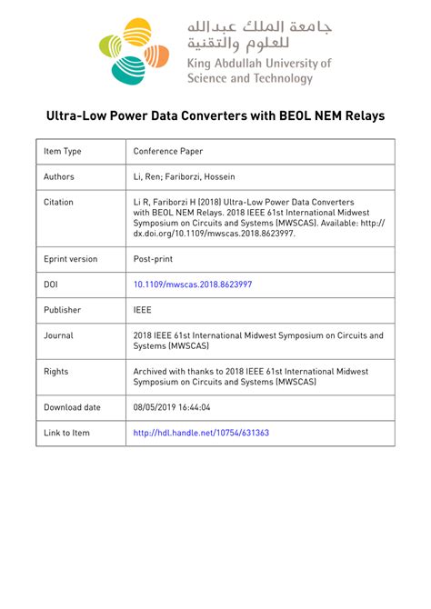 pdf ultra low power data converters with beol nem relays