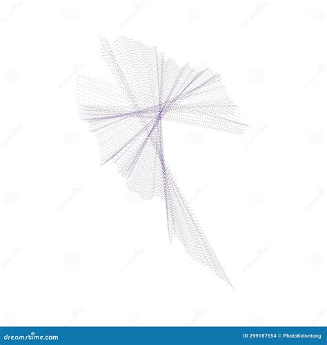 Abstract Wavy Lines Element Flowing Particles Wave Pattern 3d Curve Halftone Stock Vector