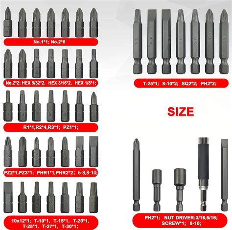 Tra Screwdriver Bit Set 47 Piece Impact Driver Bit Set For Drills And