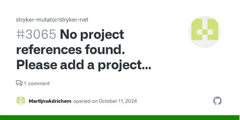No Project References Found Please Add A Project Reference To Your