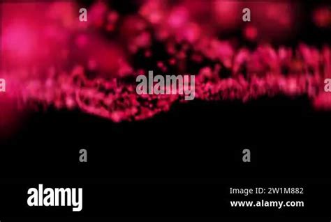 Abstract Animation Flying Wave Shiny Glitter Flickering Particles On A Black Background