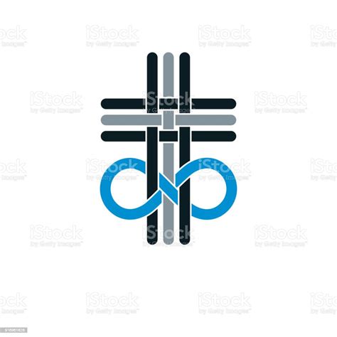 Desain Simbol Kreatif Vektor Tuhan Abadi Dikombinasikan Dengan Loop Tak Berujung Tak Terbatas