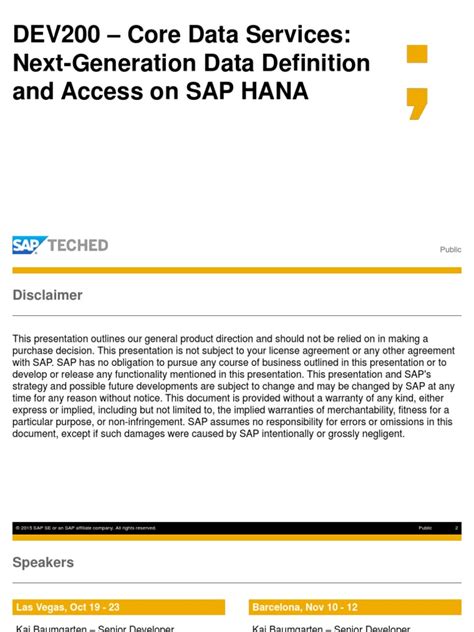 2015 Asug Dev200 Saphanacoredataservices Pdf Sql Parameter Computer Programming