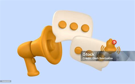 소셜 미디어 및 디지털 마케팅 개념 번개가 치는 확성기로 말풍선 벡터 그림 3차원 형태에 대한 스톡 벡터 아트 및 기타 이미지 3차원 형태 개념 개념과 주제 Istock