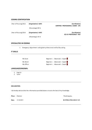 Venkat Raghavan Resume PDF