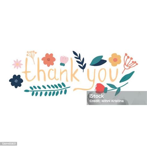 손 글자를 주셔서 감사합니다 벡터 인사말 카드 또는 엽서 감사합니다 꽃 프레임과 카드 배너 포스터 베개 및 옷 디자인에 대한 문구 감사합니다에 대한 스톡 벡터 아트 및 기타