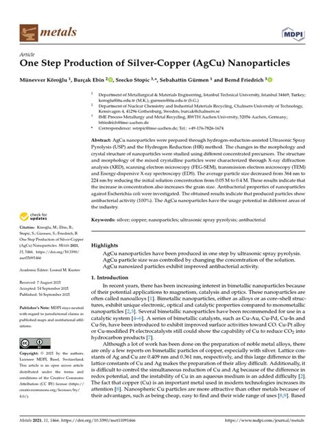 Onestepproductionofsilver Copperagcunanopart Pdf Nanoparticle Differential Scanning