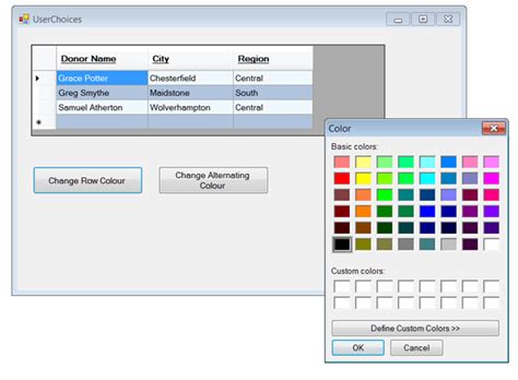Datagridview How To Allow User To Change The Backcolor Of Alternate Rows Ged Mead S Blog