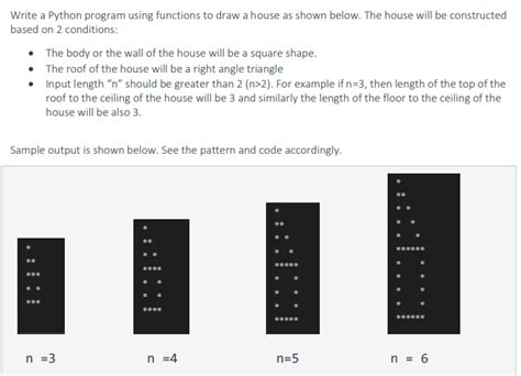 Solved Write A Python Program Using Functions To Draw A